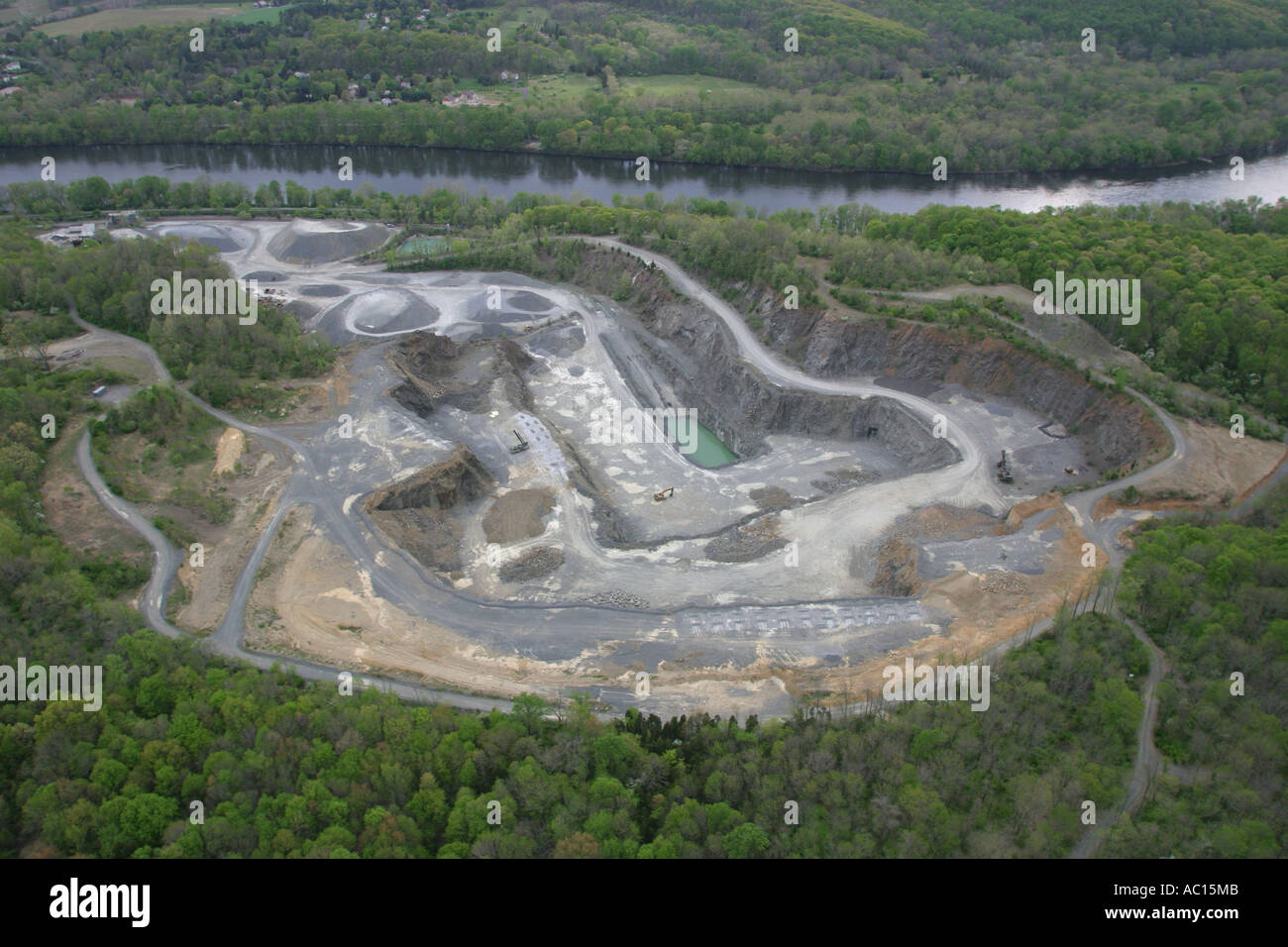Aerial view of a quarry Stock Photo - Alamy