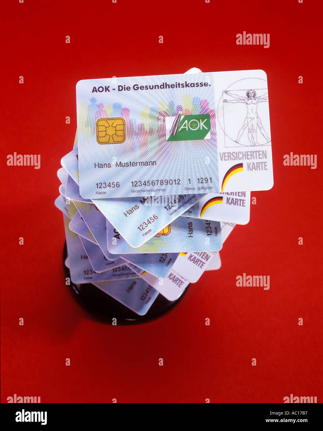 German health insurance fund cards Stock Photo - Alamy