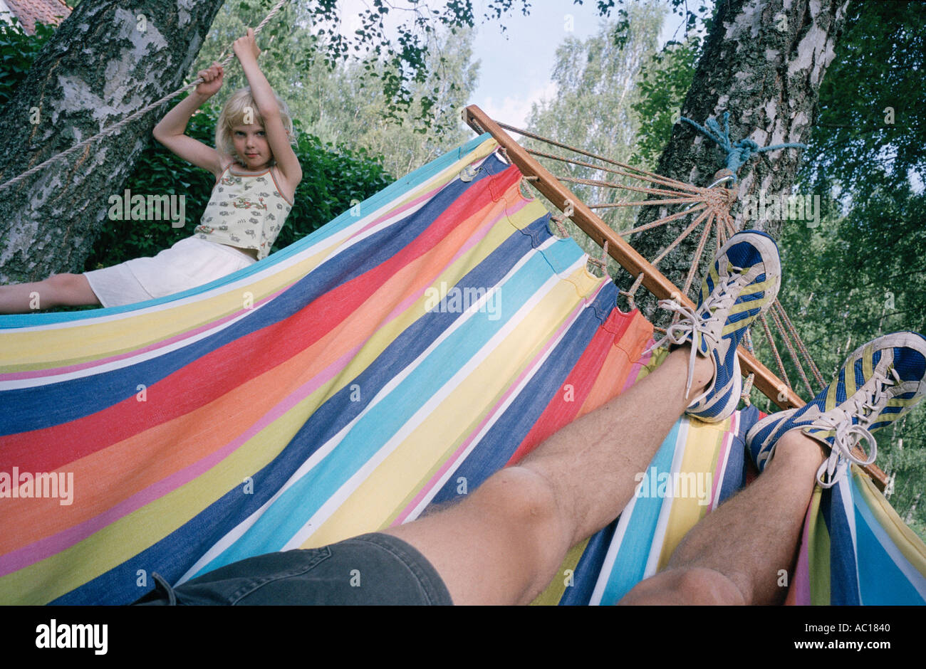 hammock child children cute female females fun girl girls grin grinning ...