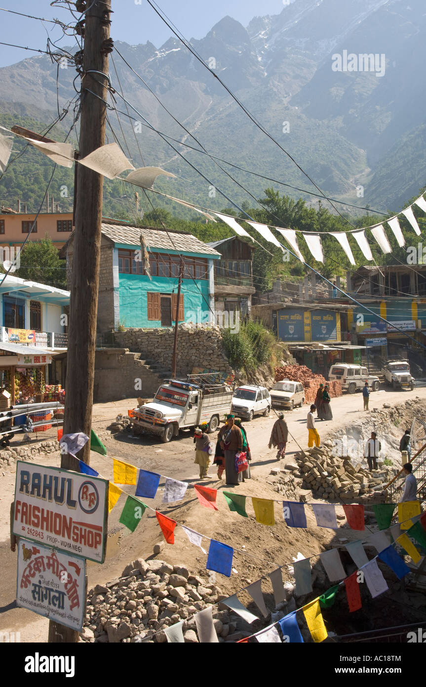 India Himachal Pradesh Kinnaur Baspa Valley Sangla street scene in the ...