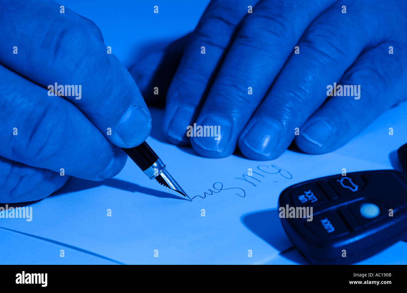Human hand writing with pen Stock Photo - Alamy