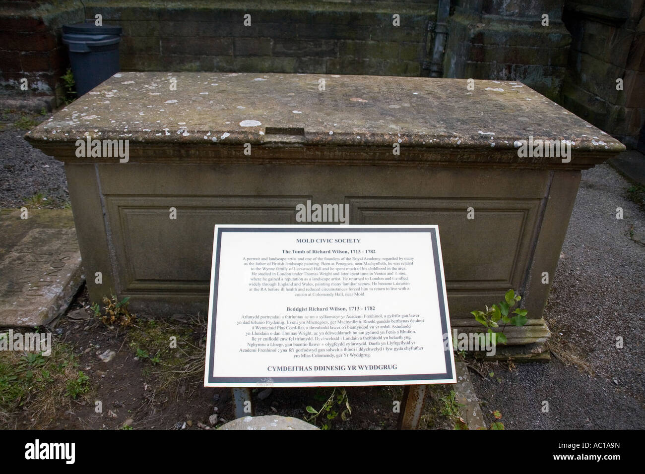The Grave of the artist Richard Wilson, St Mary's Parish Church, Mold ...