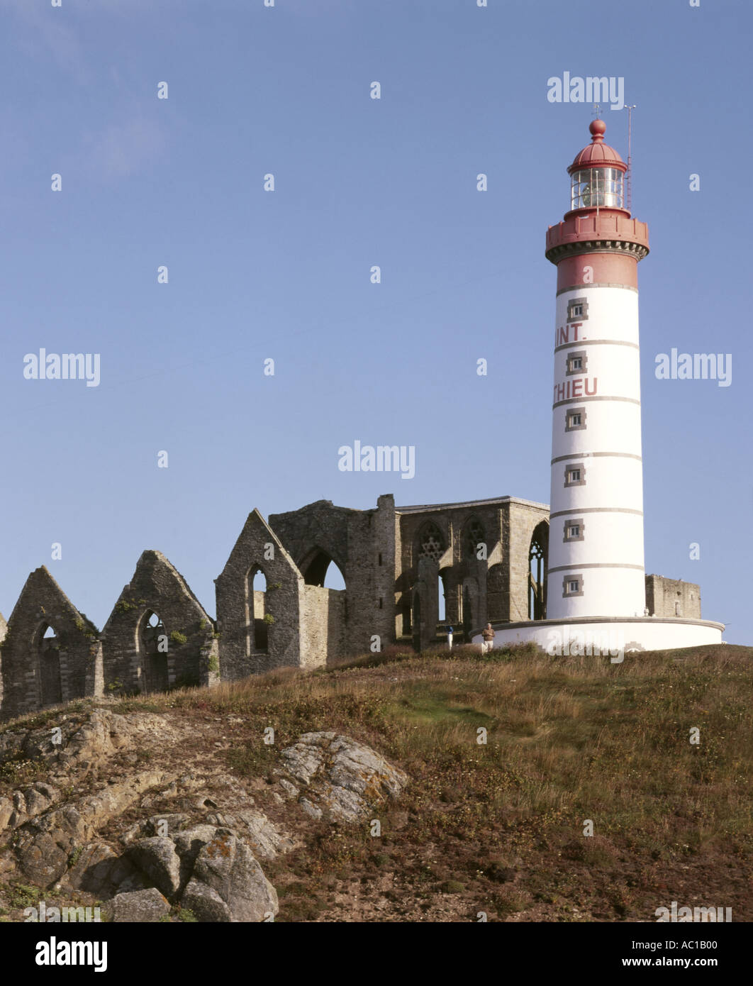 Pointe St Mathieu lighthouse Stock Photo - Alamy