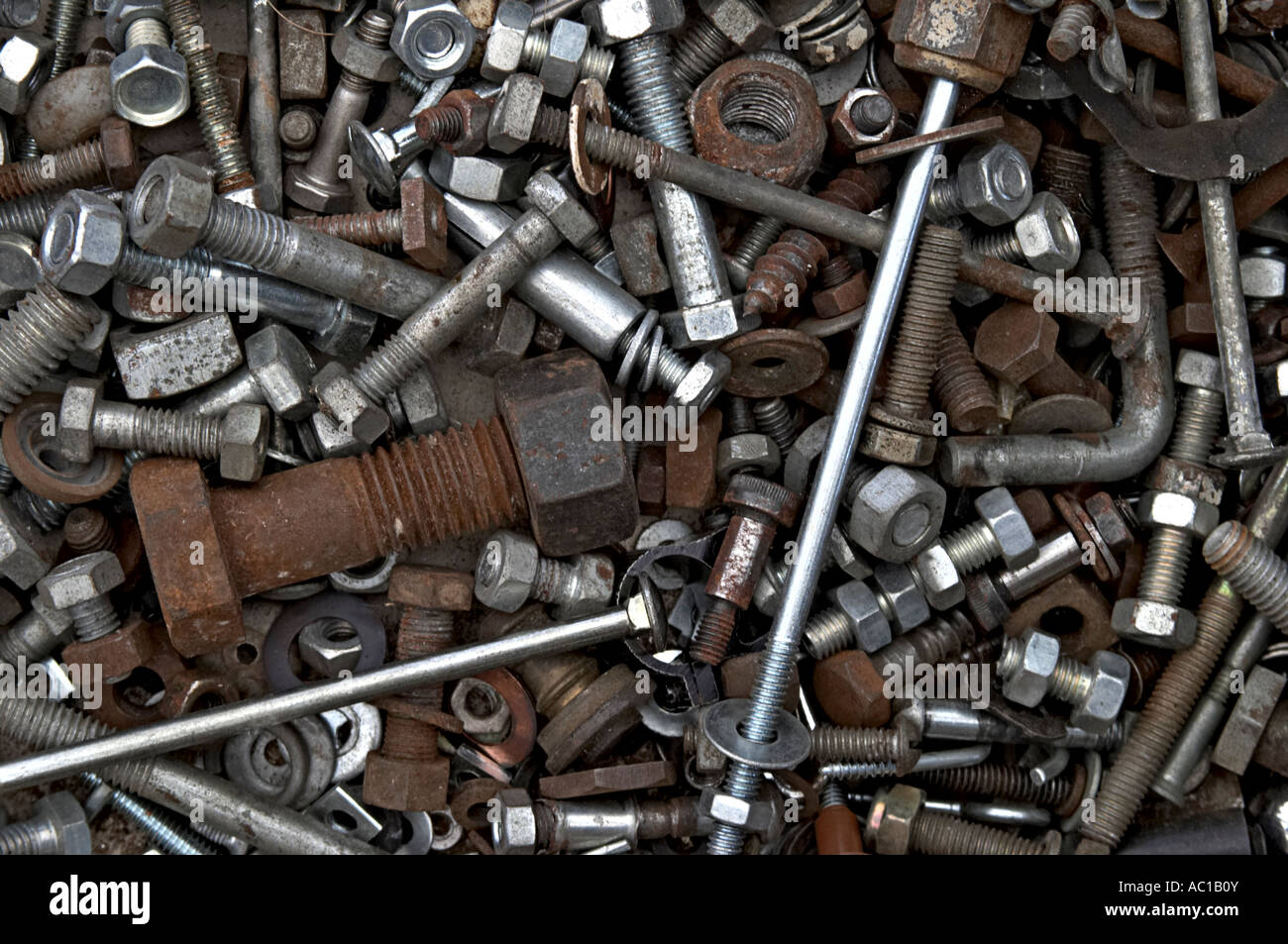Nuts Bolts Construction Fasteners Various Sizes Stock Photo - Alamy