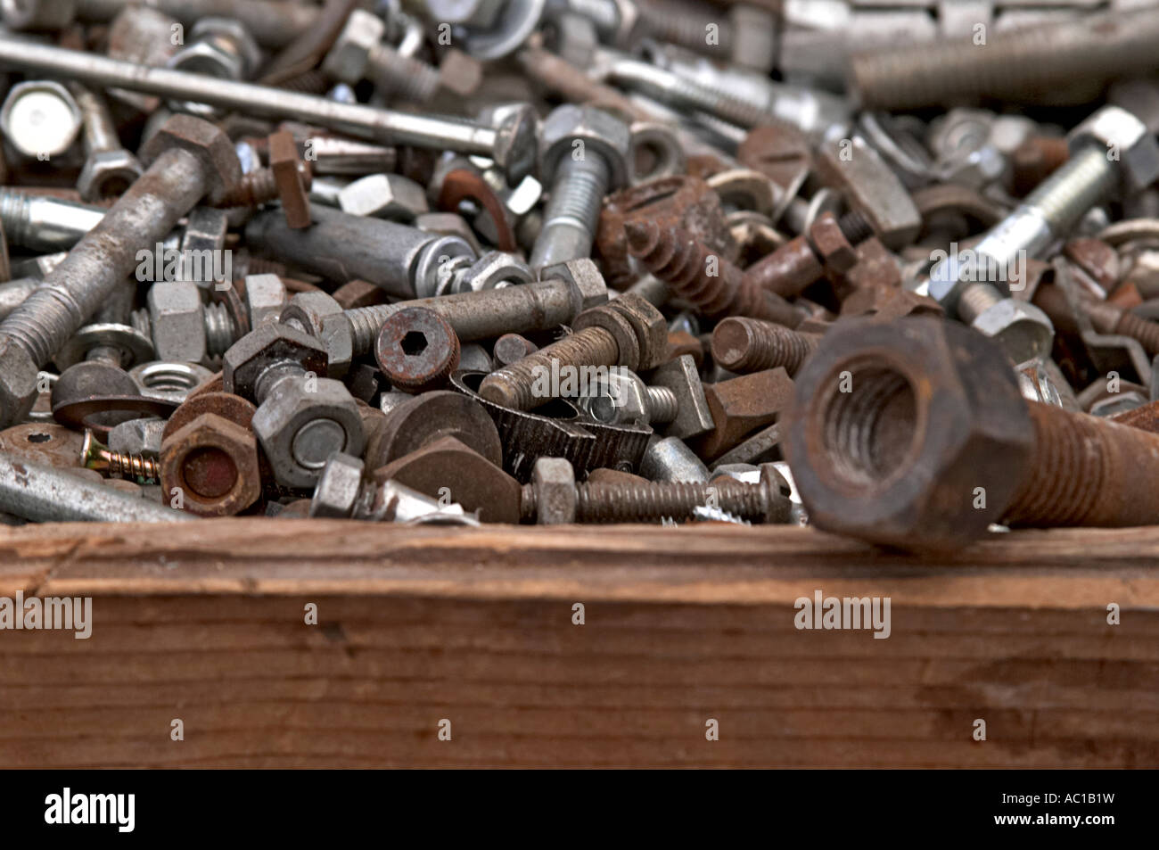 Nuts Bolts Construction Fasteners Various Sizes Stock Photo - Alamy