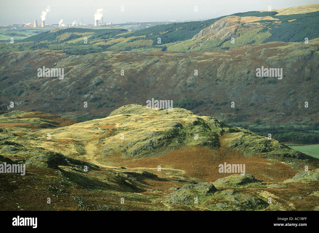 View to Sellafield nuclear re processing plant from Esk valley Lake ...