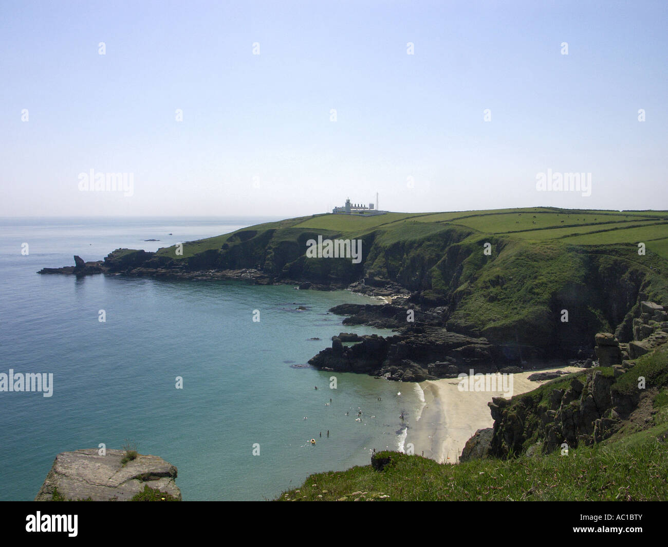 A perfect calm day in Housel Bay Stock Photo - Alamy