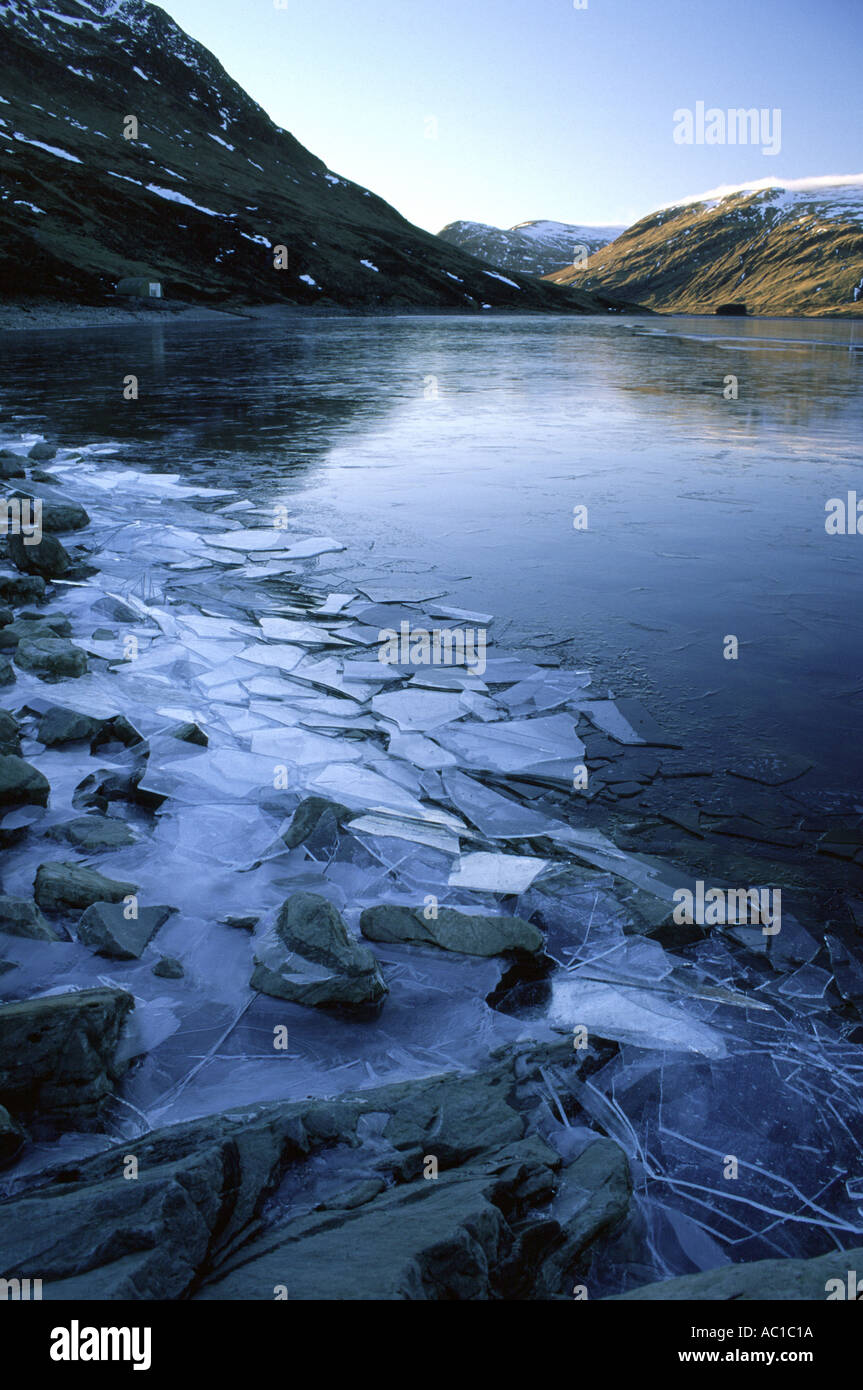 Frozen Reservoir Glen Lyon Scotland Stock Photo - Alamy