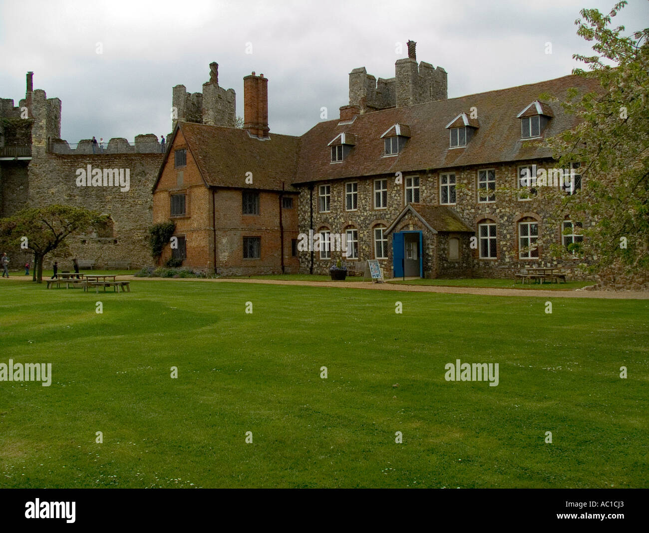 The poor house inside Framlingham castle now used as a shop and cafe as ...