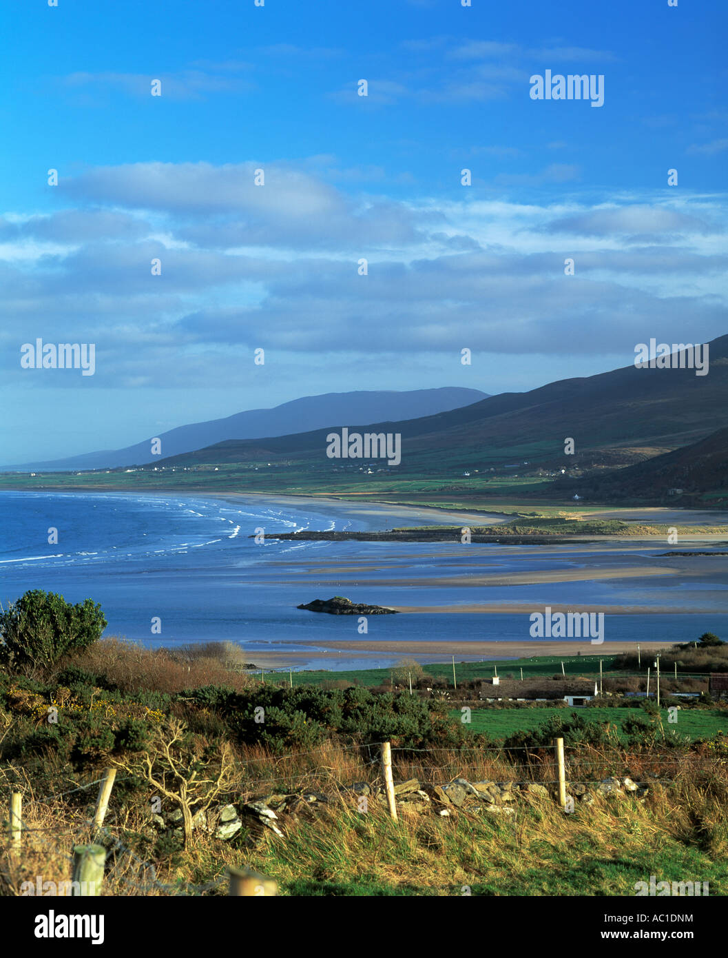 coastal seascape with long curved sandy beach beauty in nature Stock ...
