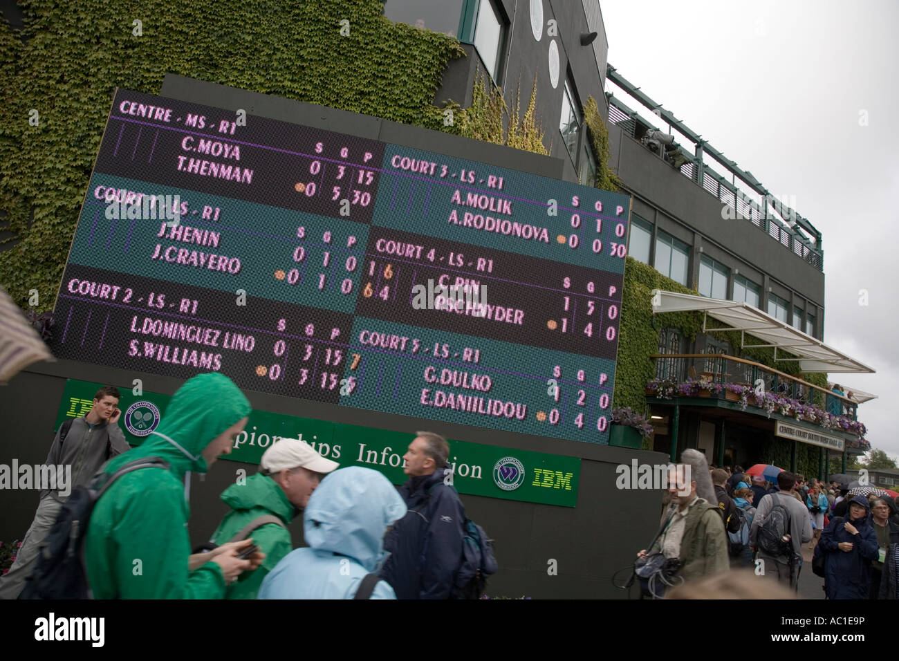 Order of play on opening days Wimbledon tennis Championship 2007 UK ...