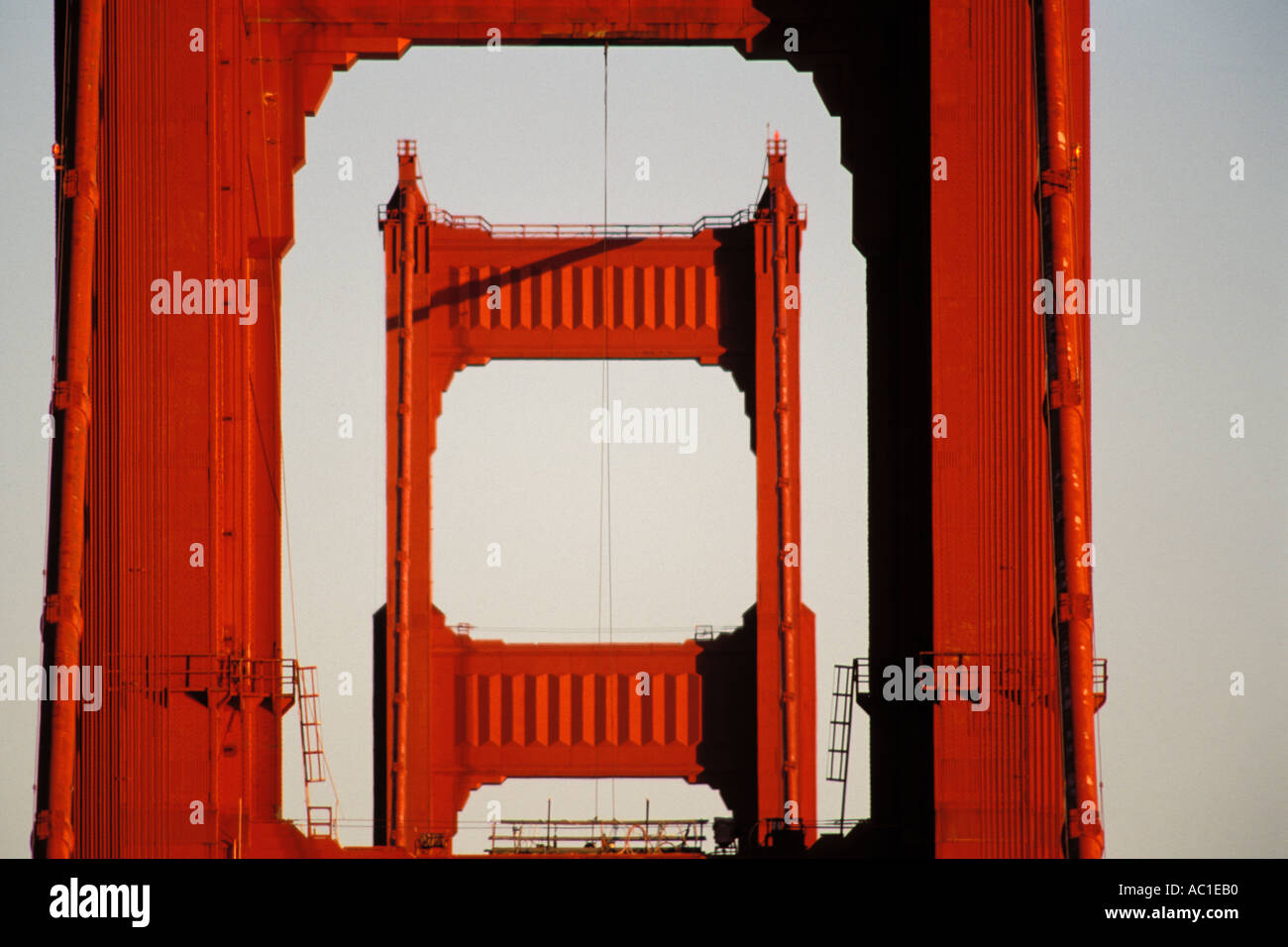 California, San Francisco, Golden Gate Bridge towers Stock Photo - Alamy