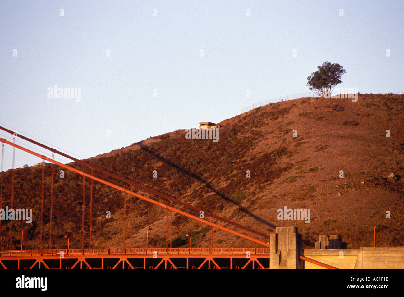 California, San Francisco Bay, Golden Gate Bridge north anchorage Stock ...