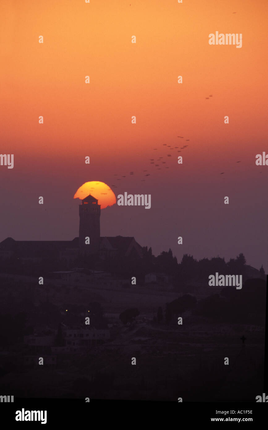 Israel, Jerusalem, Sunrise over Mount of Olives Stock Photo - Alamy