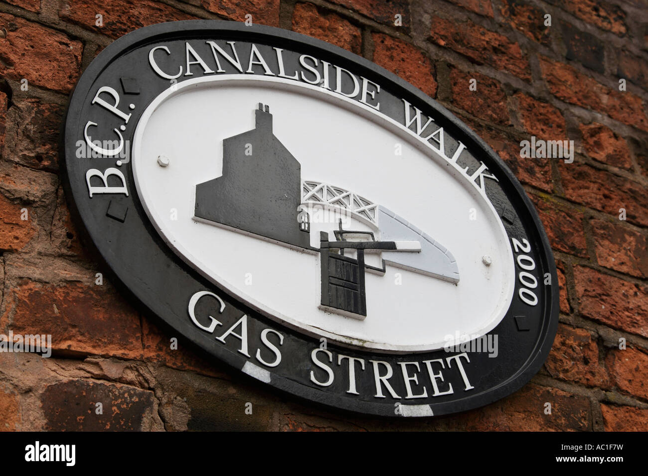 water company sign gas street basin birmingham west midlands england uk ...
