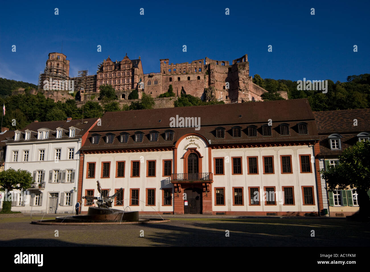Heidelberg castle overlooking the Academy of Sciences ( Akademie der ...