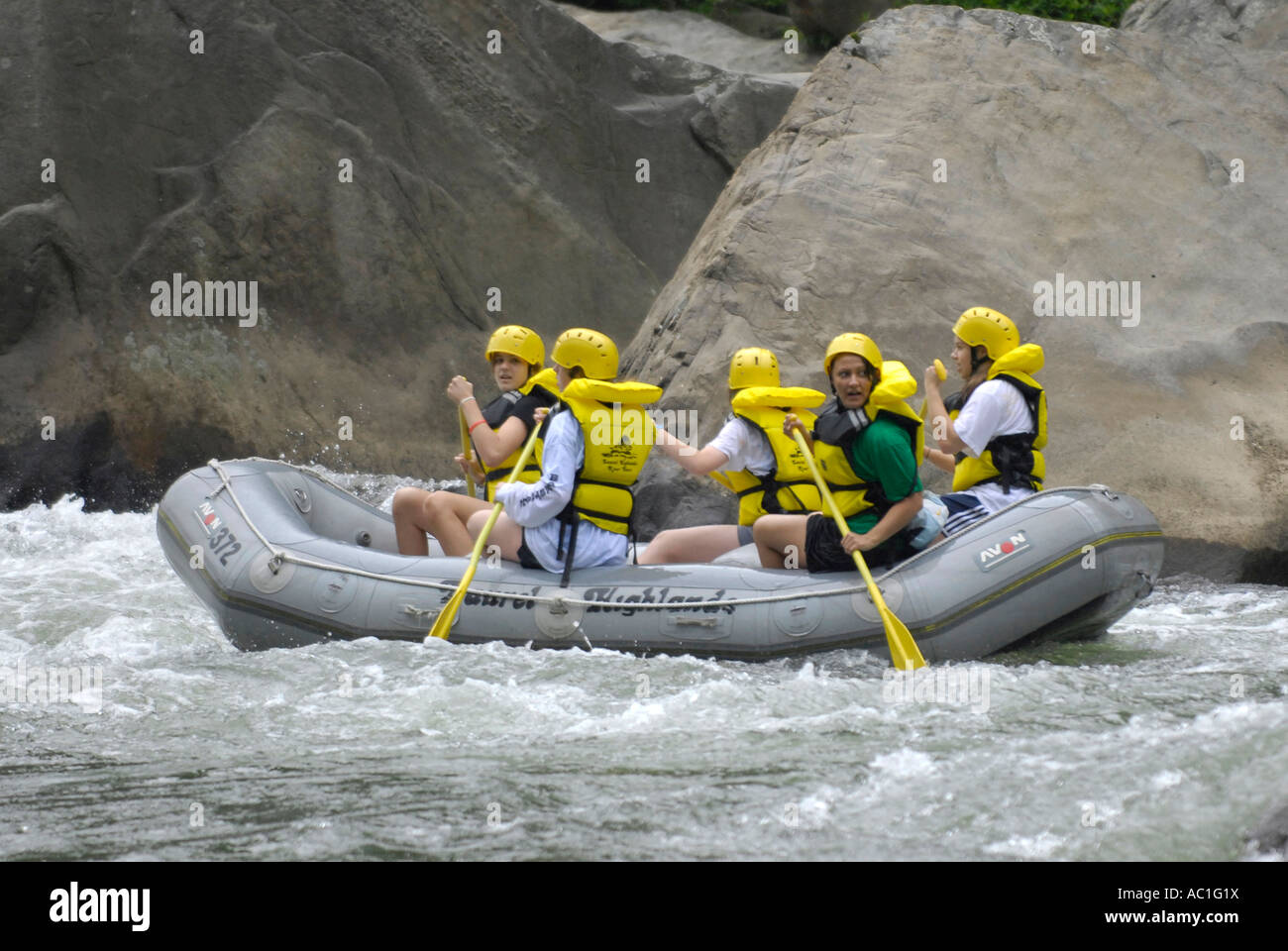 White water rafting on the Younghiogheny River in the Ohiopyle State ...