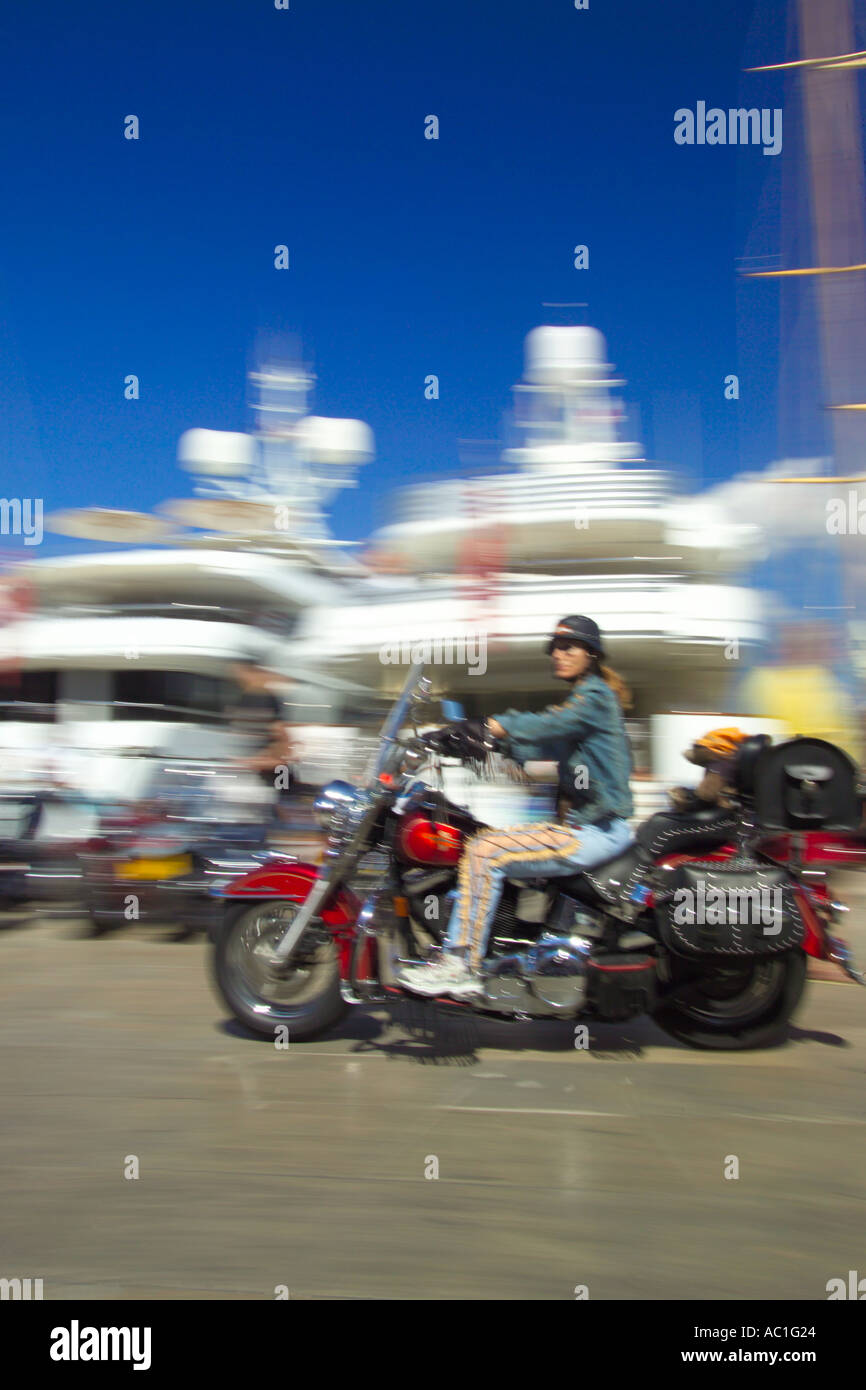 Harley Davidson Motorcycle Rally at St Tropez luxury yacht on and ...