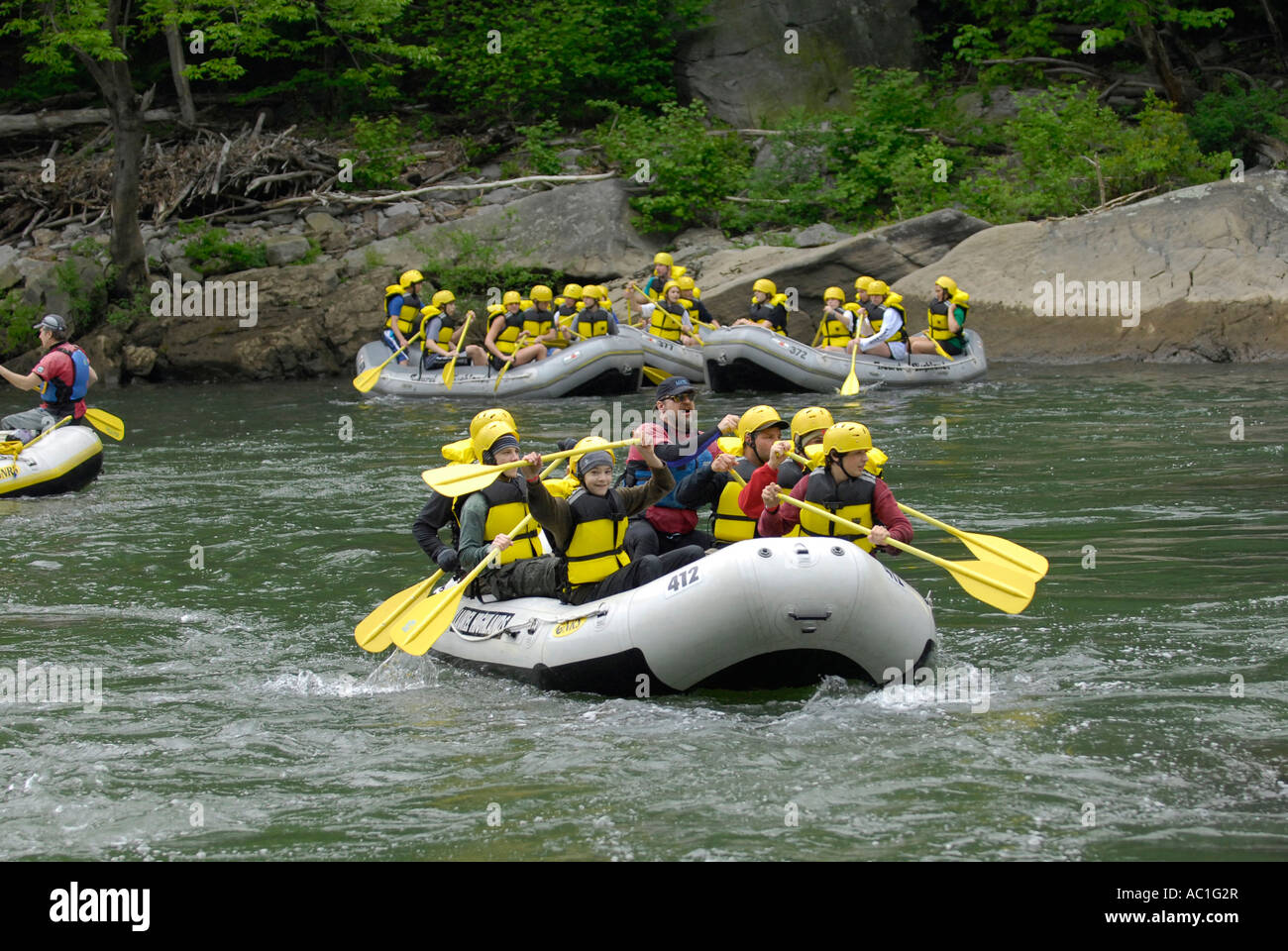 White water rafting on the Younghiogheny River in the Ohiopyle State ...