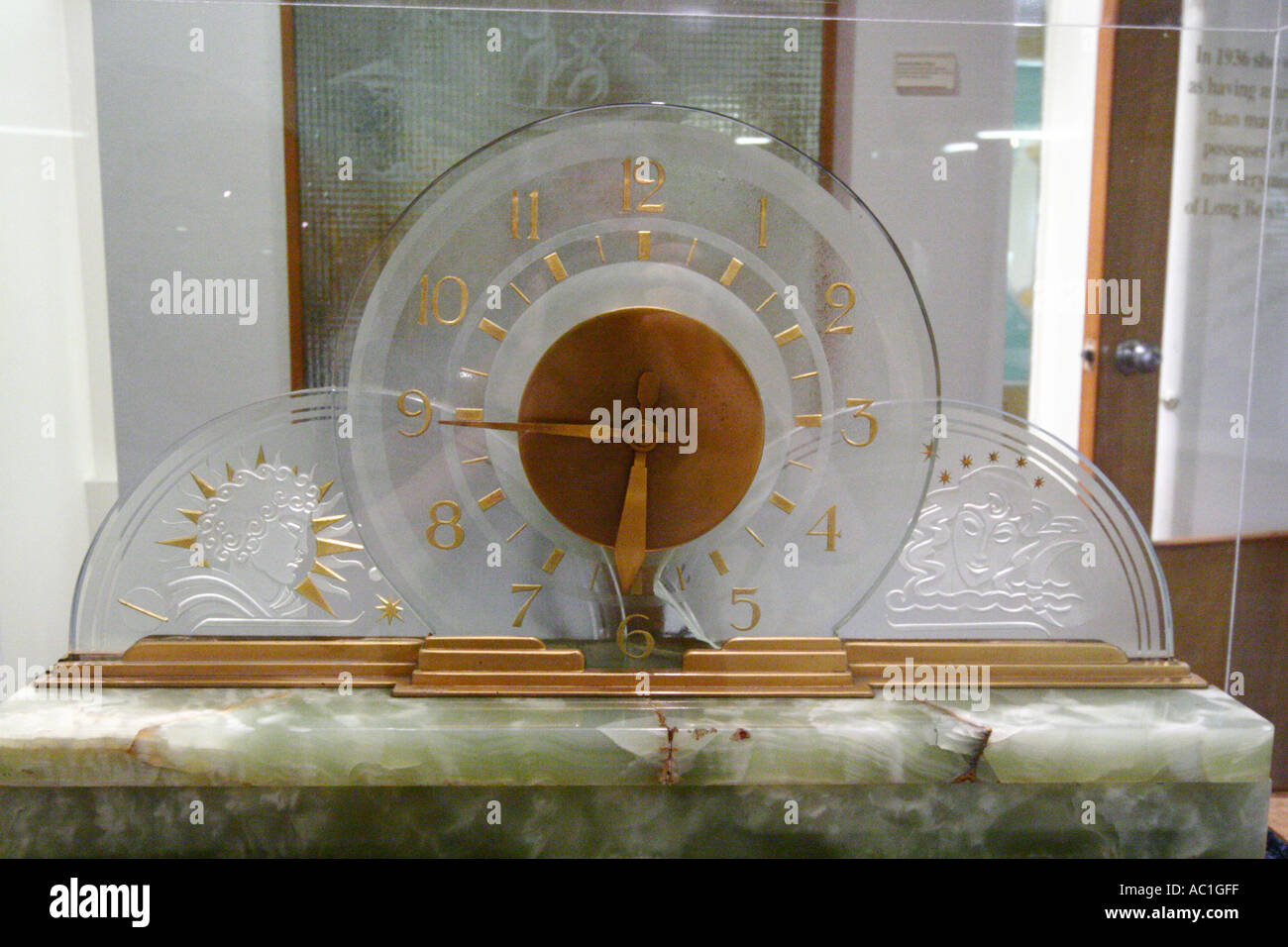 Royal Mail Steamer RMS Queen Mary Long Beach California Art Deco clock ...