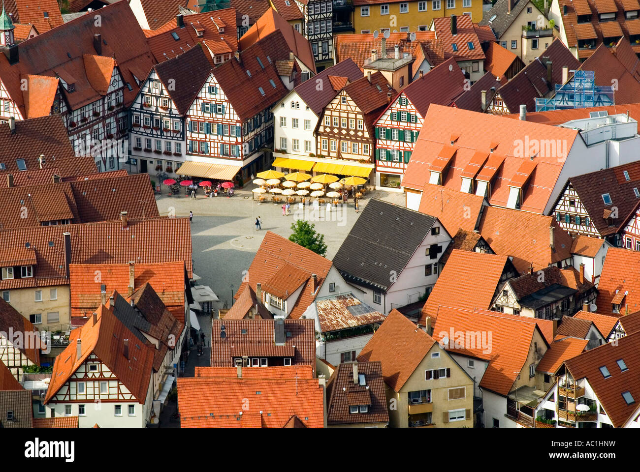 Germany, Bad Urach, Old Town, aerial view Stock Photo - Alamy
