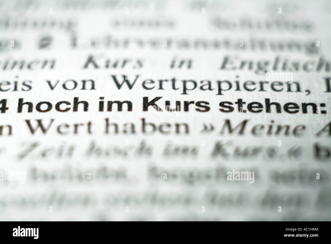 German dictionary, close-up Stock Photo - Alamy