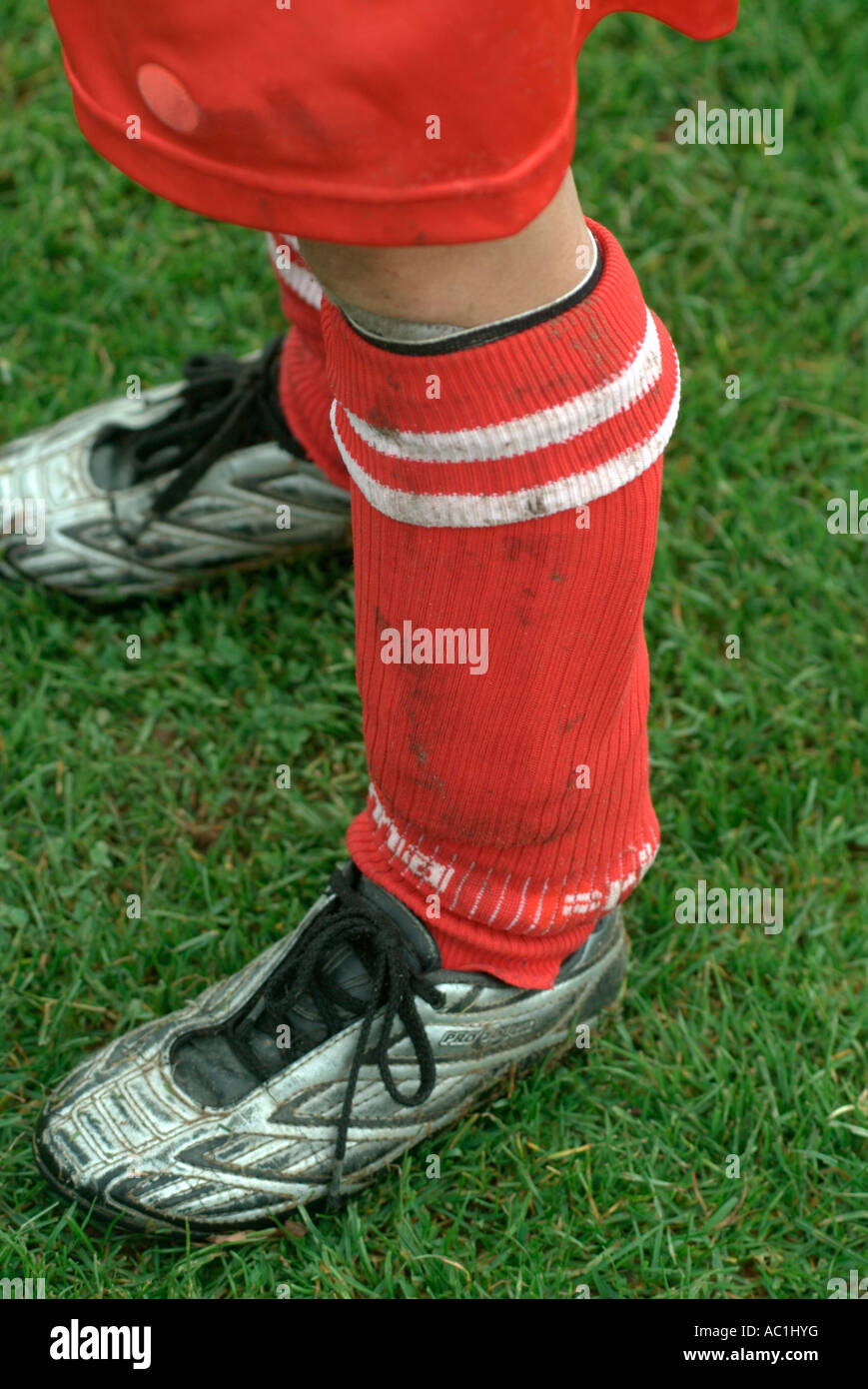 Legs of football player, close-up Stock Photo - Alamy