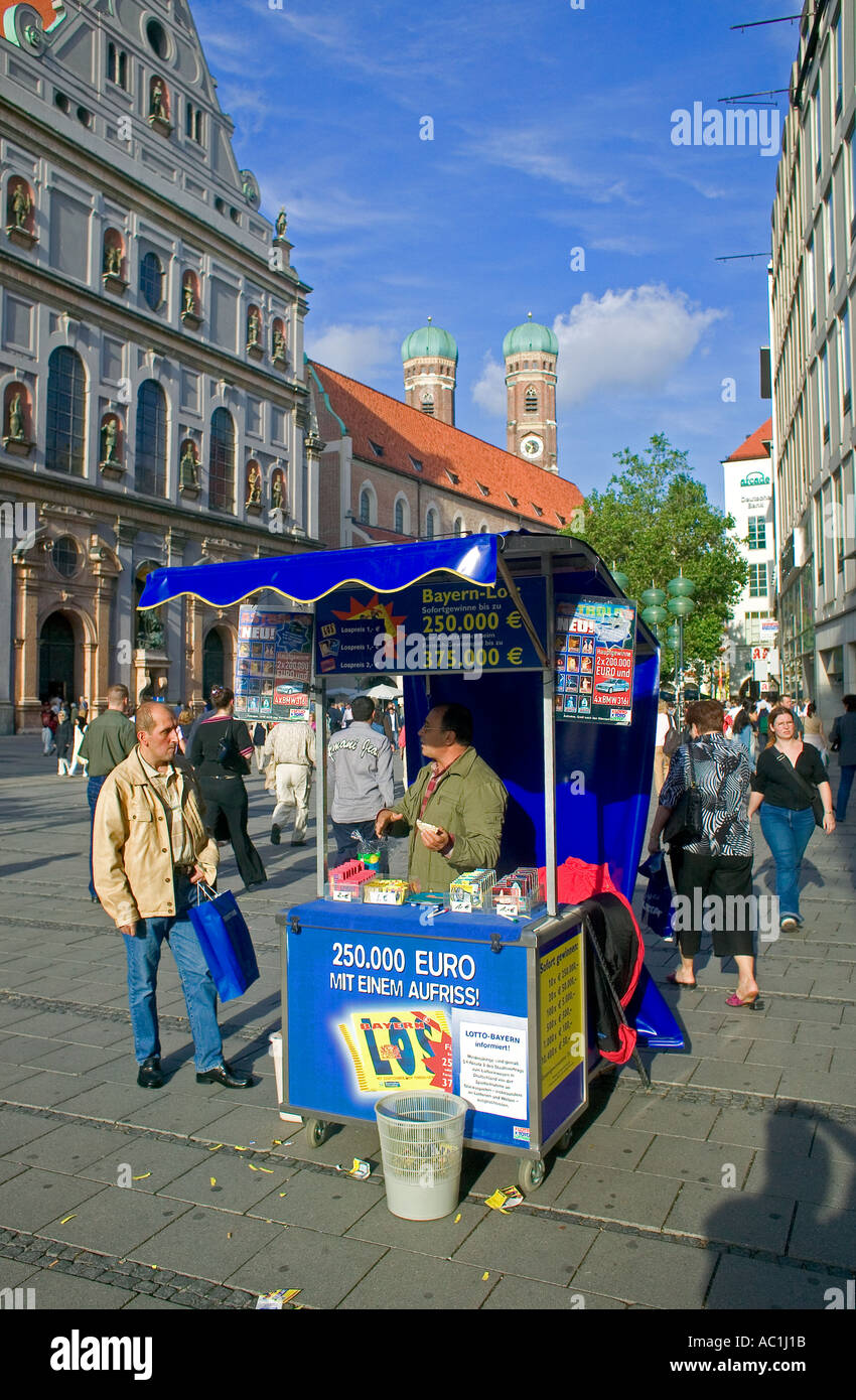 LOTTERY BOOTH NEUHAUSERSTRASSE STREET MUNICH BAVARIA GERMANY Stock ...