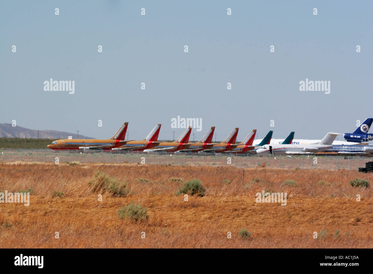Mojave Airport California USA desert storage area for decomissioned ...