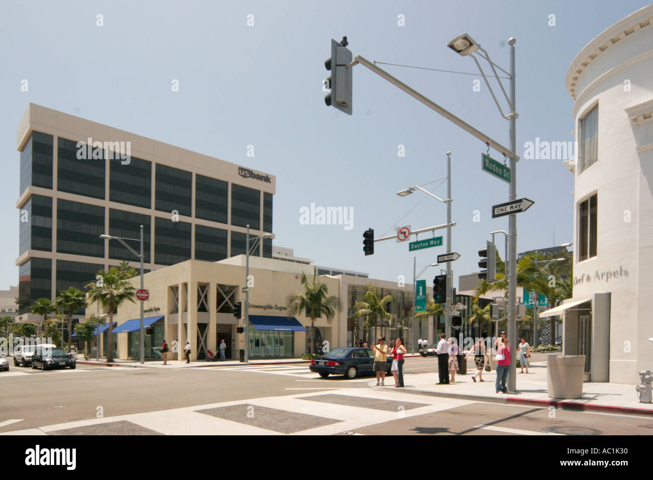 Rodeo Drive Shopping district Beverly Hills Hollywood California USA ...
