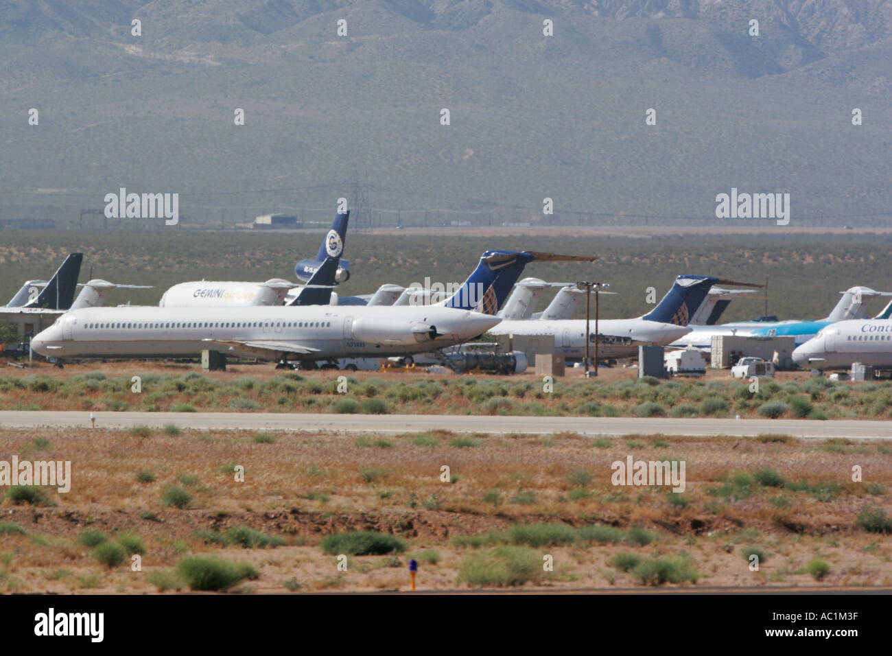 Mojave Airport California USA desert storage area for decommissioned ...