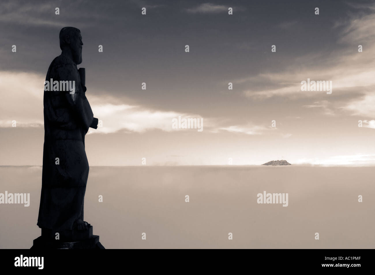 Statue on the Temple Expiatori del Sagrat Cor, Barcelona Stock Photo ...