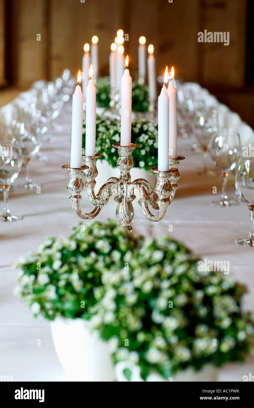 Decorated dining table Stock Photo - Alamy