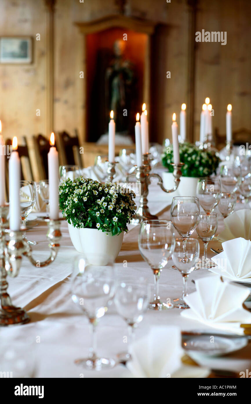 Decorated dining table Stock Photo - Alamy