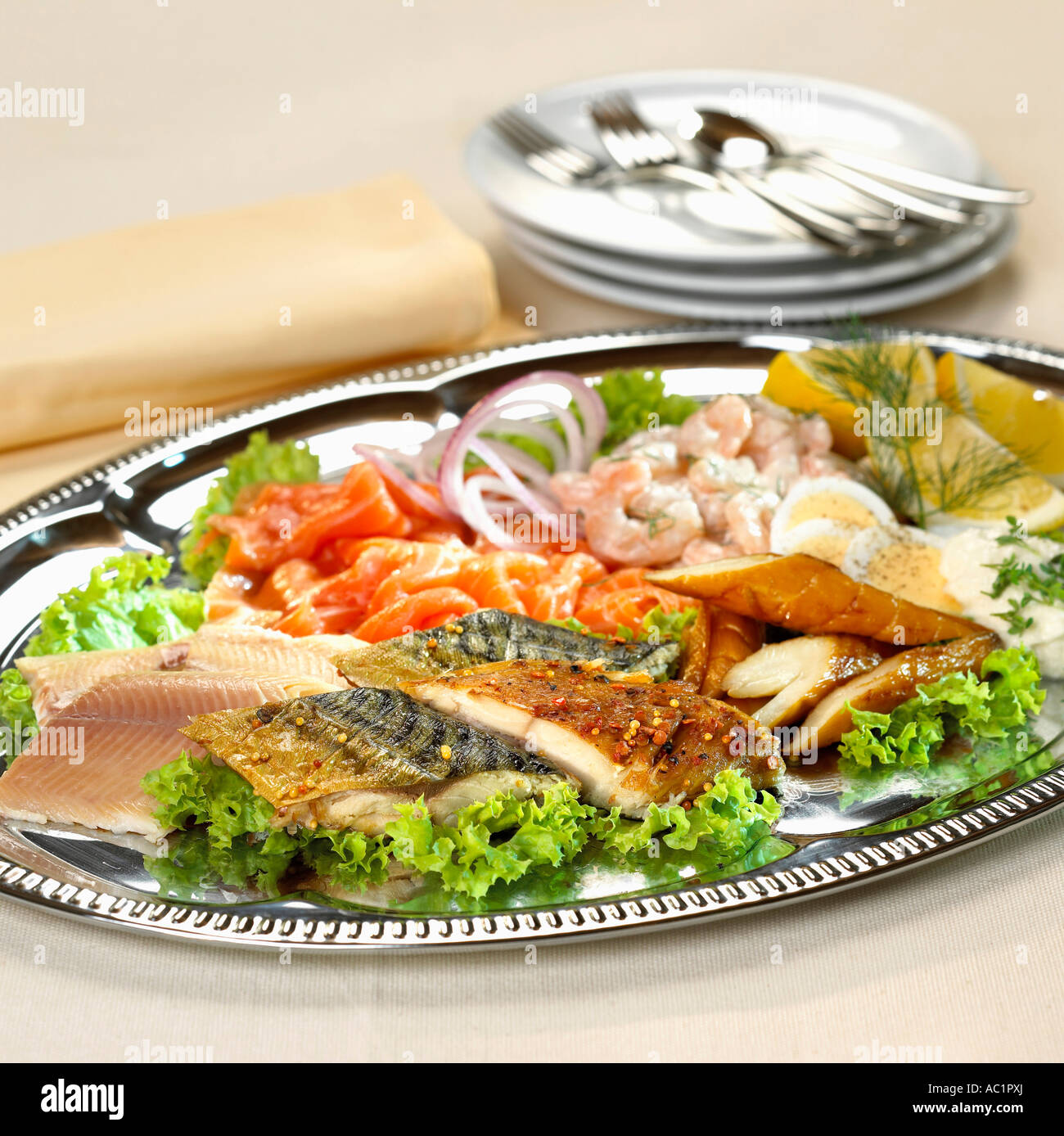 Various fish on plate Stock Photo - Alamy