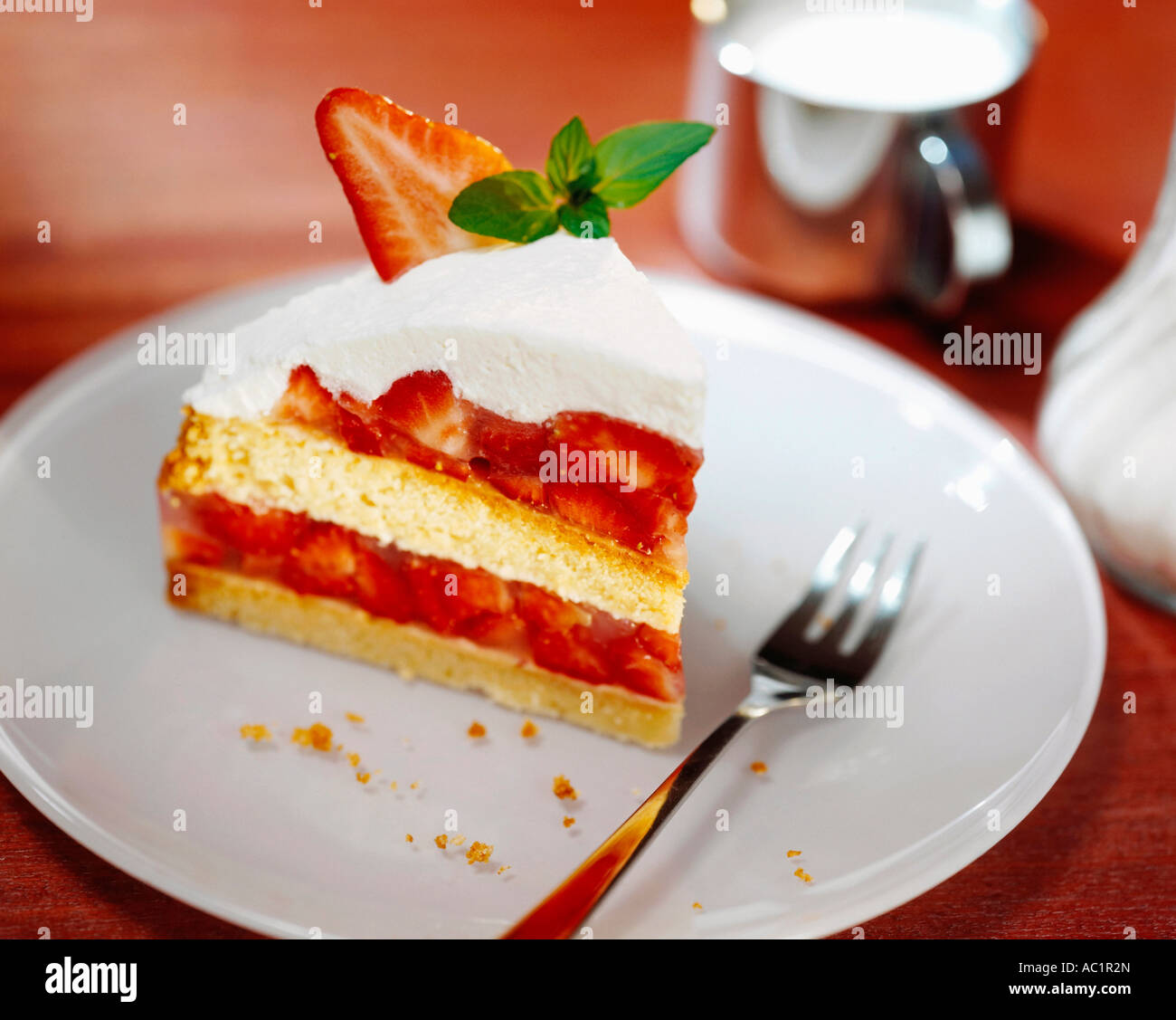Strawberry cake, close-up Stock Photo - Alamy
