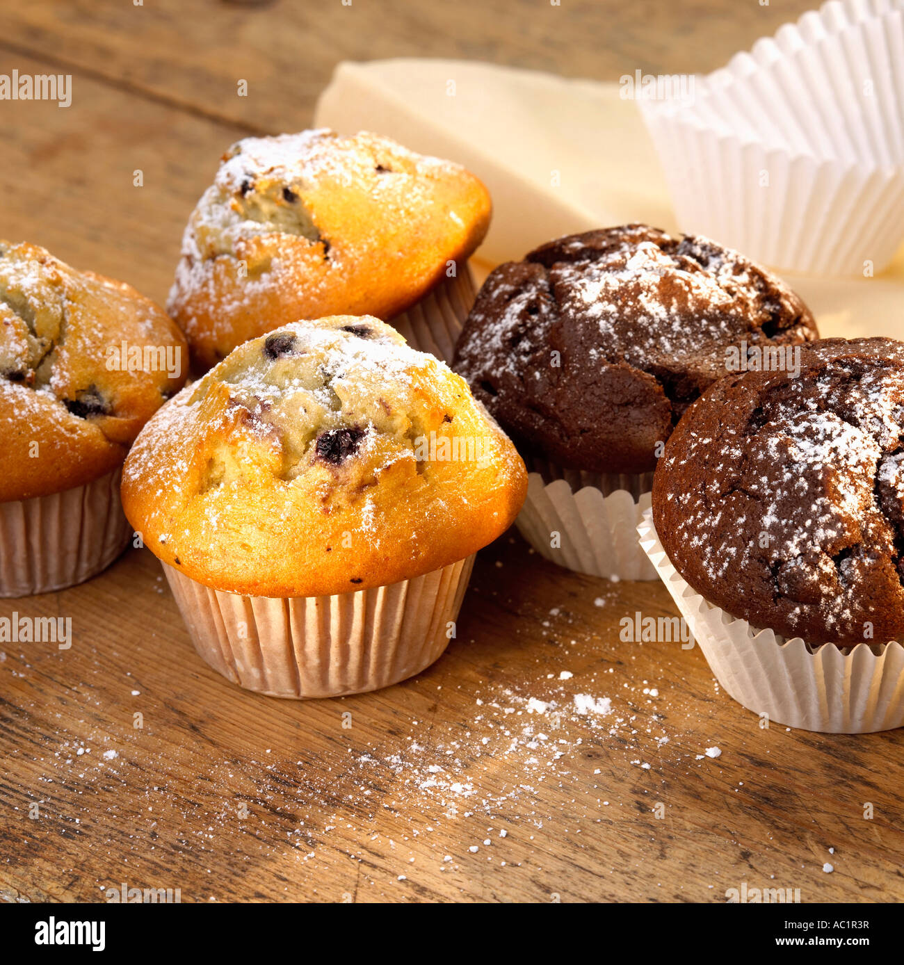 Chocolate and blueberry muffins Stock Photo - Alamy