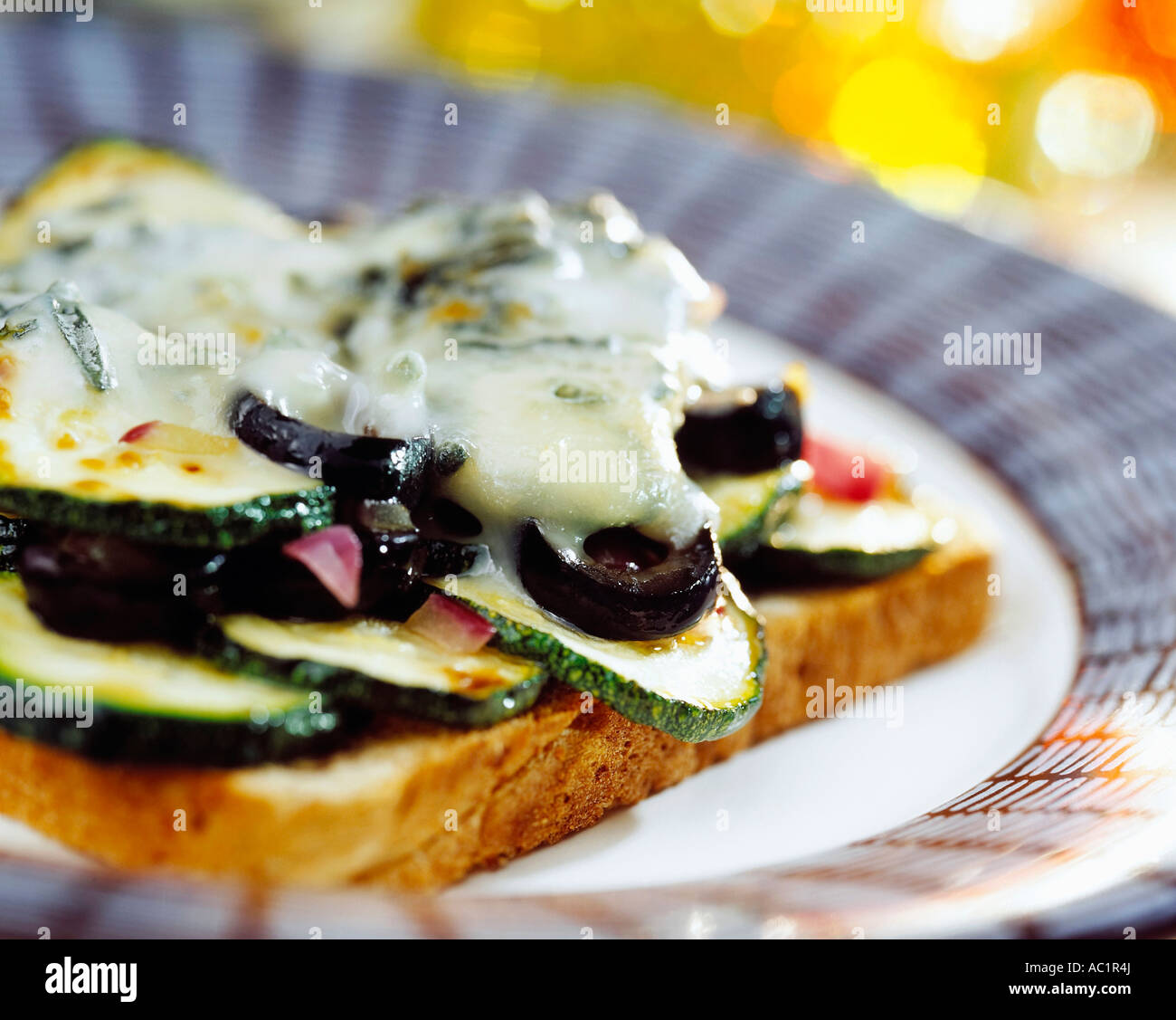 Toast with zucchini and cheese Stock Photo - Alamy