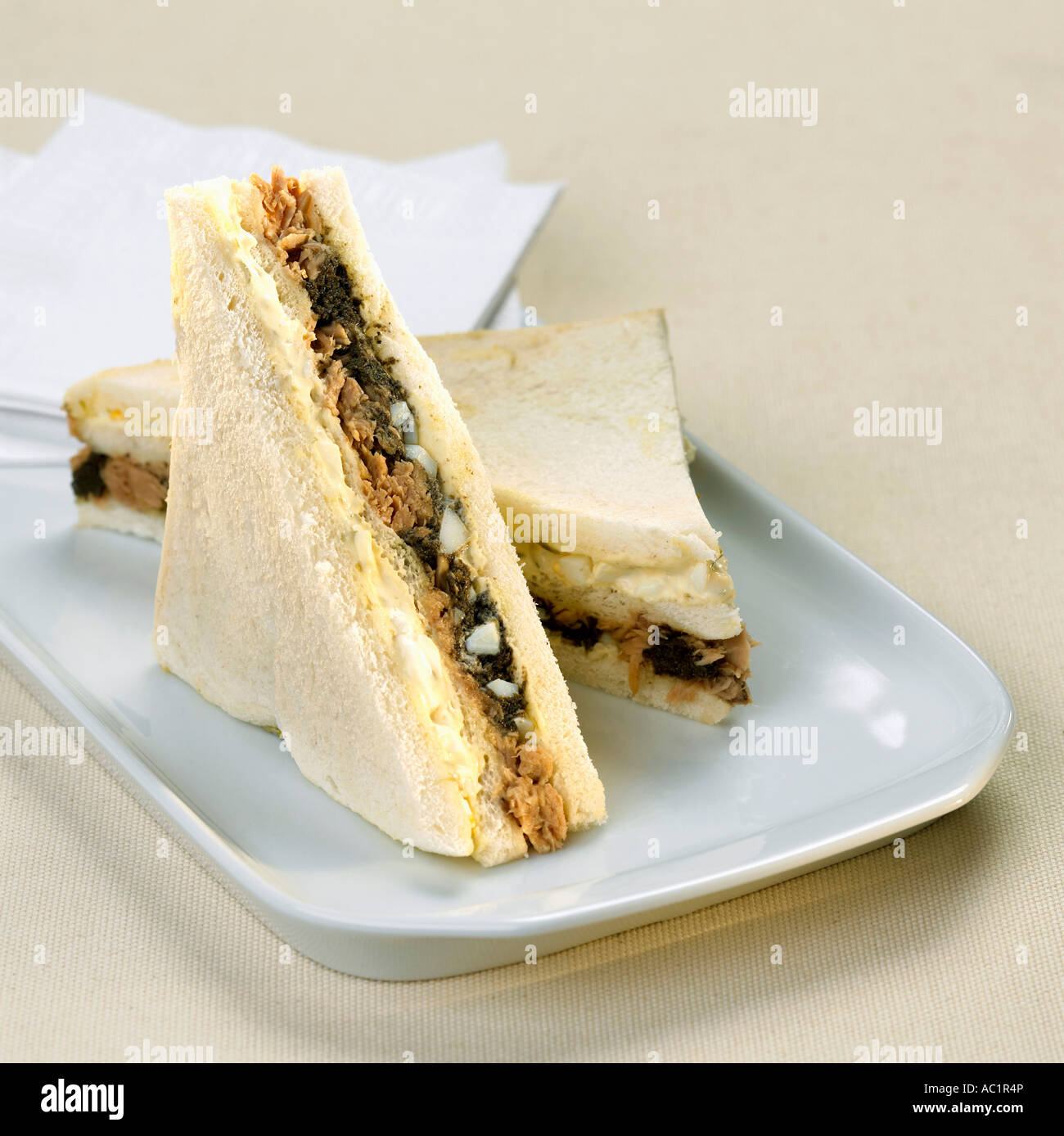 Toast with tuna Stock Photo - Alamy