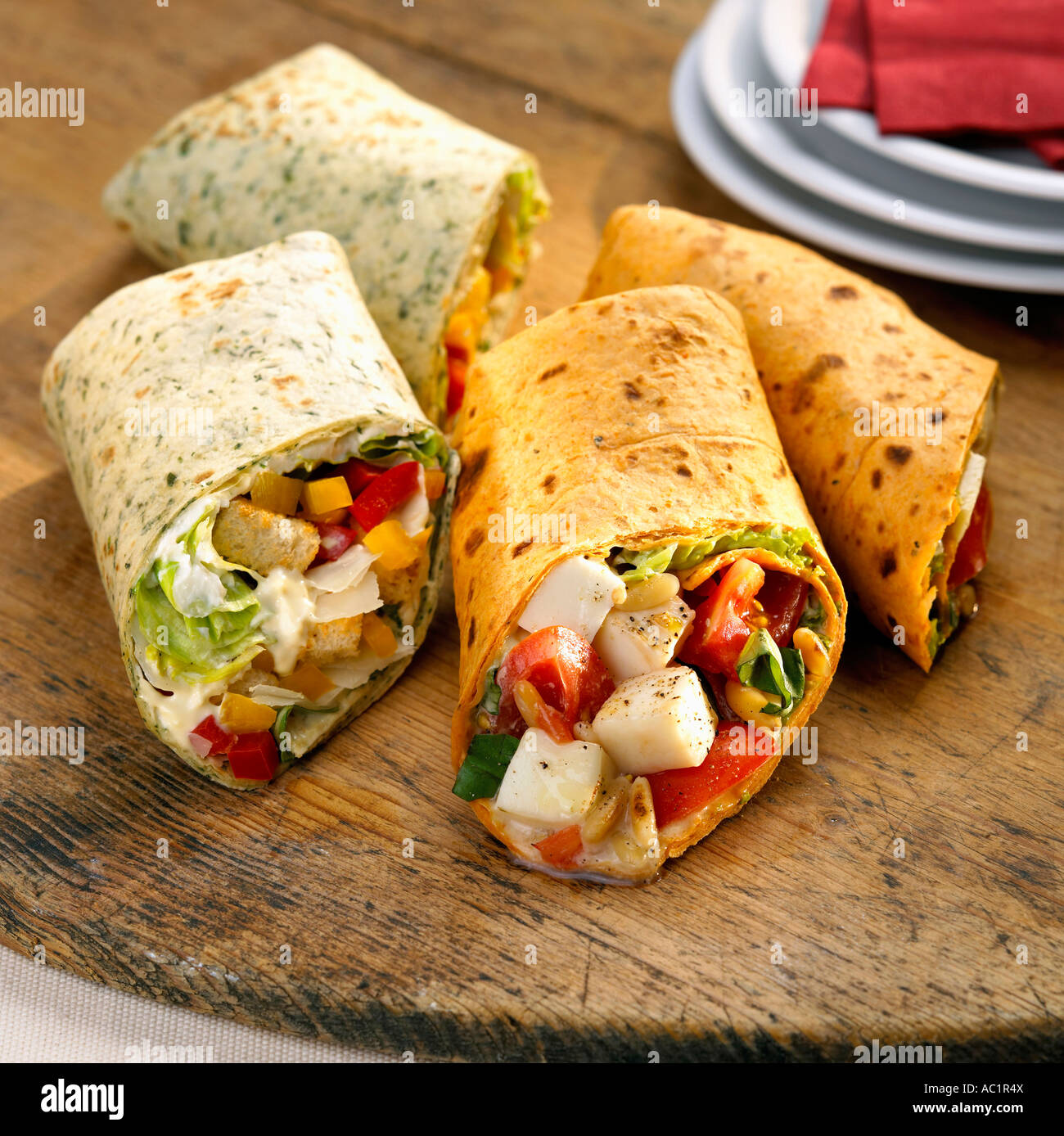 Wraps, filled with vegetables Stock Photo - Alamy
