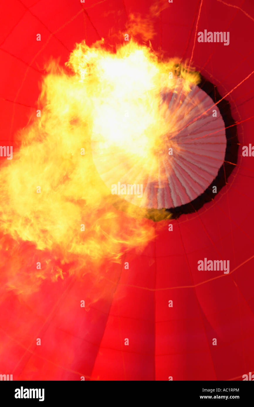 Heating up the air in a hot-air balloon Stock Photo - Alamy