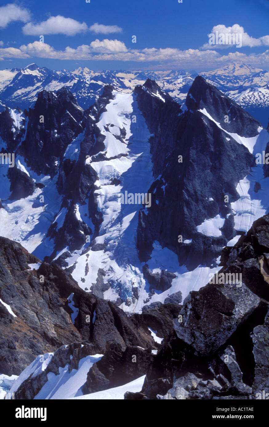 The Southern Picket Range from the summit of Mt Fury North Cascades ...