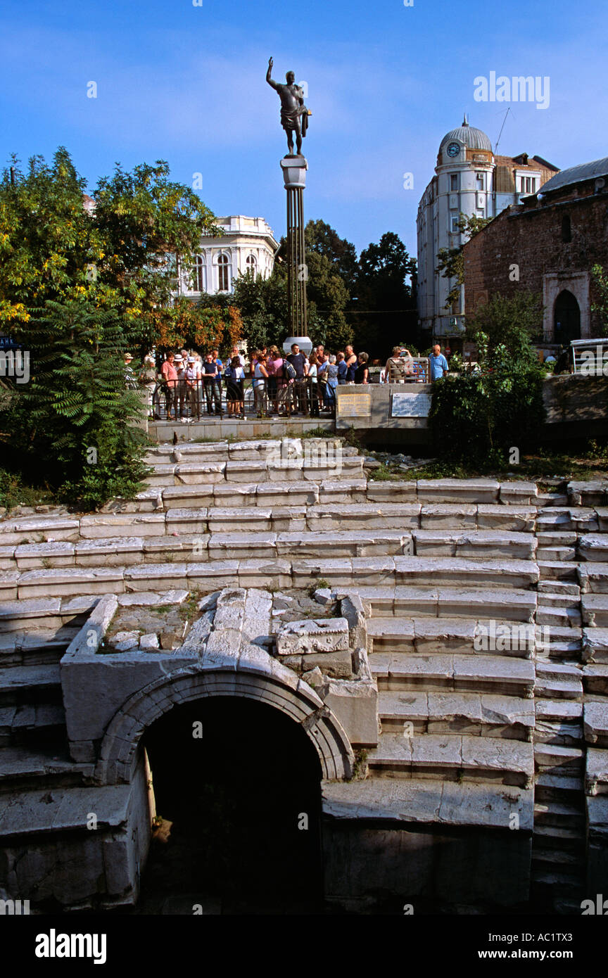 Roman Stadium, small amphitheatre and Philip II statue, Plovdiv ...