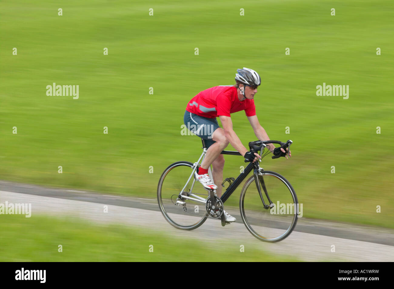 Racing cyclist on the way Stock Photo - Alamy