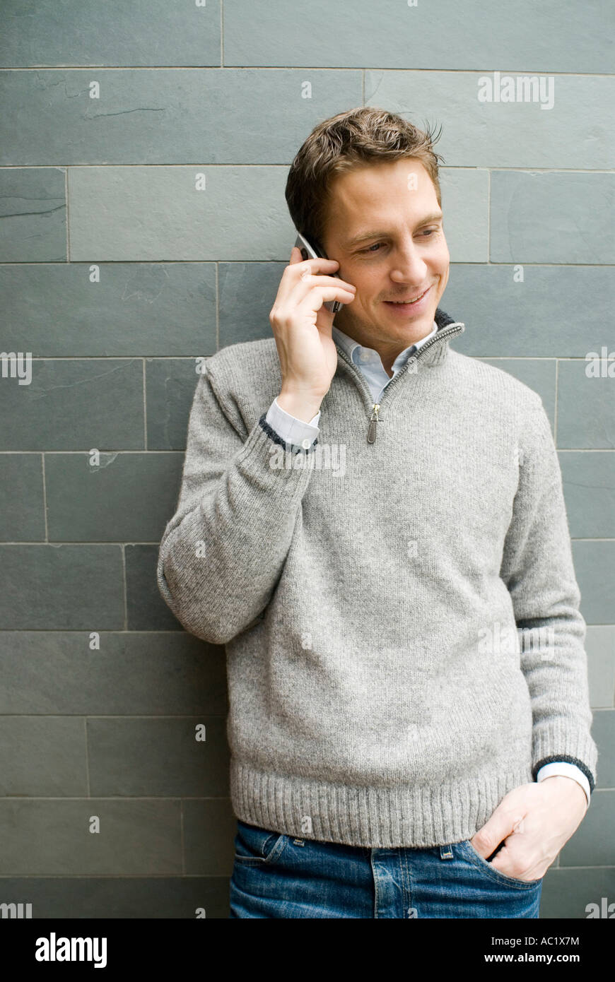 Man using a mobile phone Stock Photo - Alamy