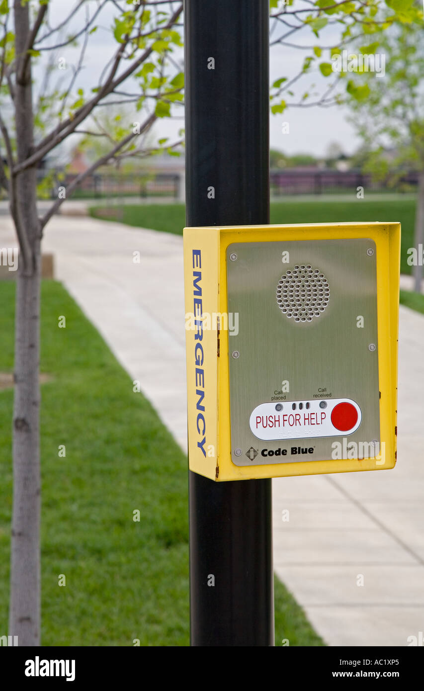 Indianapolis Indiana An emergency police call box on the grounds of ...
