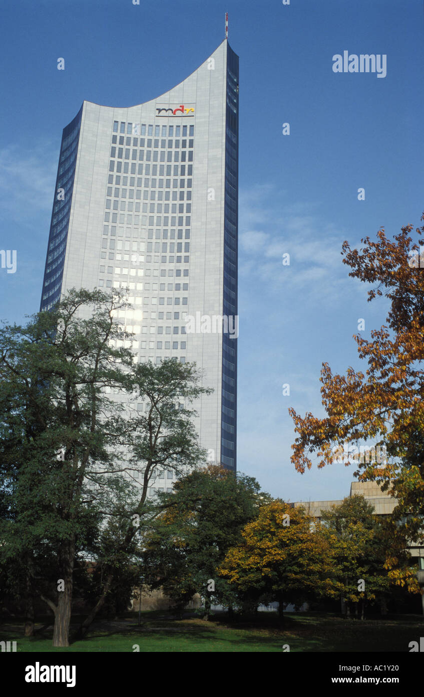 Skyscraper of the MDR at Leipzig Saxony Germany Stock Photo - Alamy