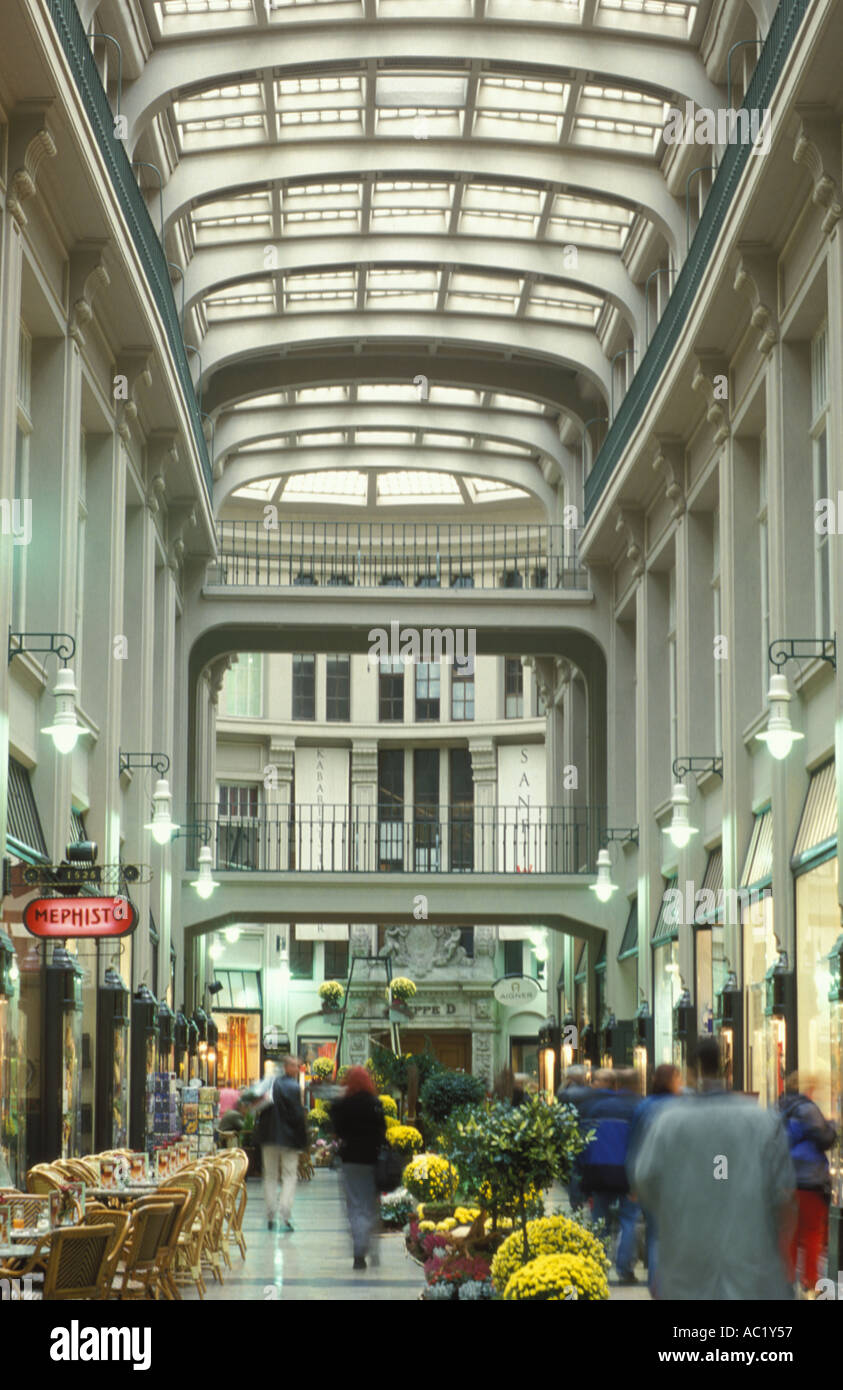 Shopping at the the famous Maedlerpassage Leipzig Saxony Germany Stock ...
