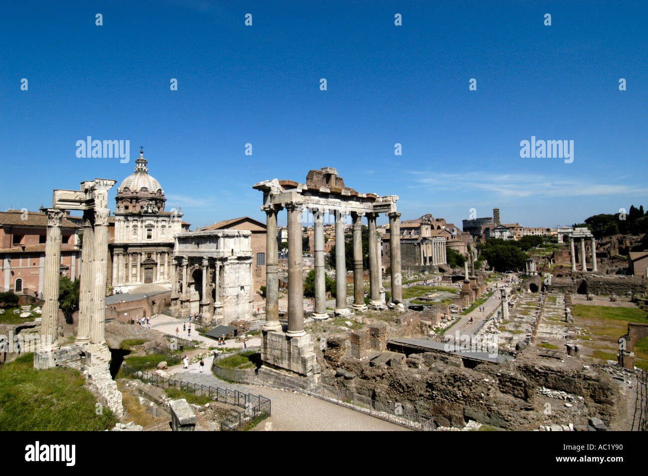 The Temple of Saturn and the Arch of Septimus Severus in the Roman ...