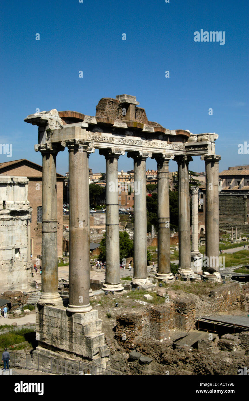 The Temple of Saturn in the Roman Forum Rome Italy Stock Photo - Alamy